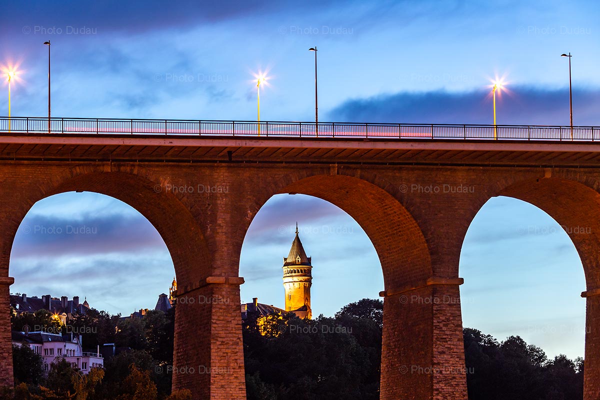 Passerelle Bridge and Spuerkees Tower in Luxembourg – Stock Images ...
