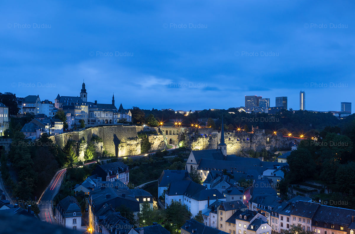 Luxembourg night cityscape – Stock Images Luxembourg